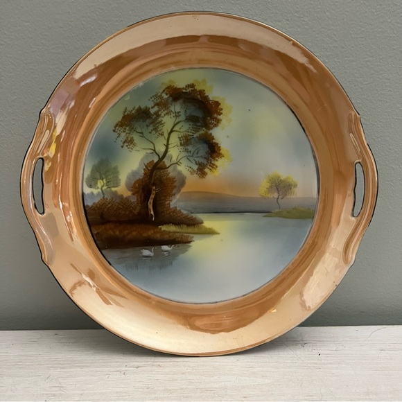 Noritake | Accents | Noritake Tree Water Scene Painted Lusterware Small ...